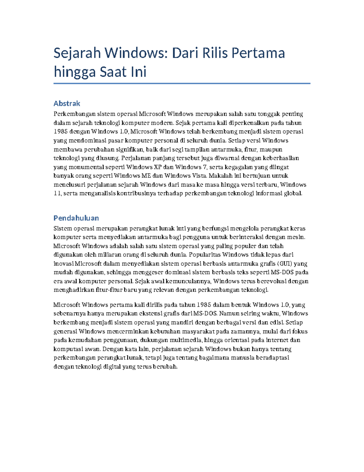 Sejarah Windows: Evolusi dari 1985 hingga Windows 11 - Studocu