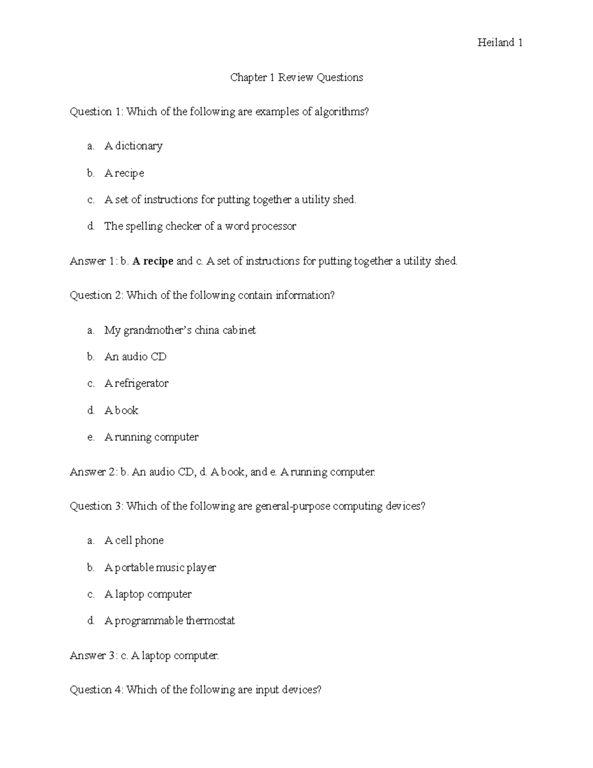 CS101 Chapter 1 Review Questions and Answers Summary - Studocu