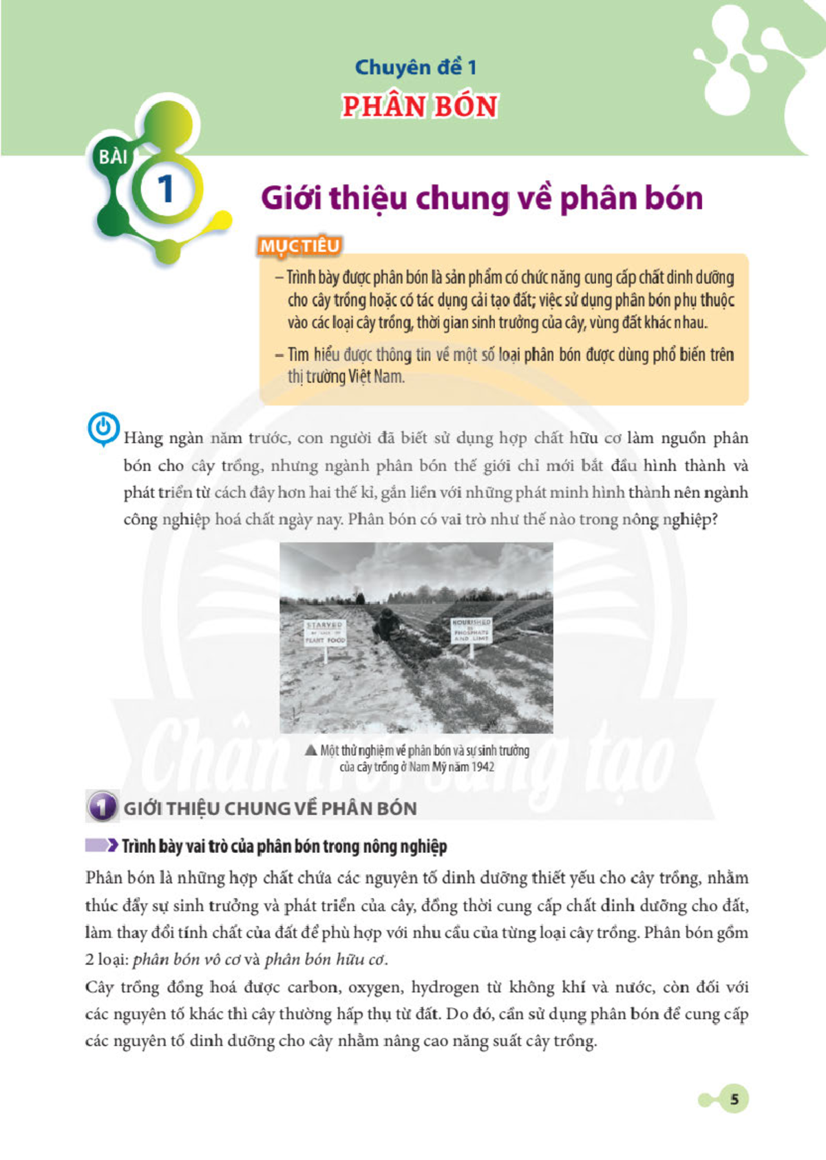 Chuyên đề 1: Giới thiệu về Phân Bón và Vai Trò trong Nông Nghiệp - Studocu