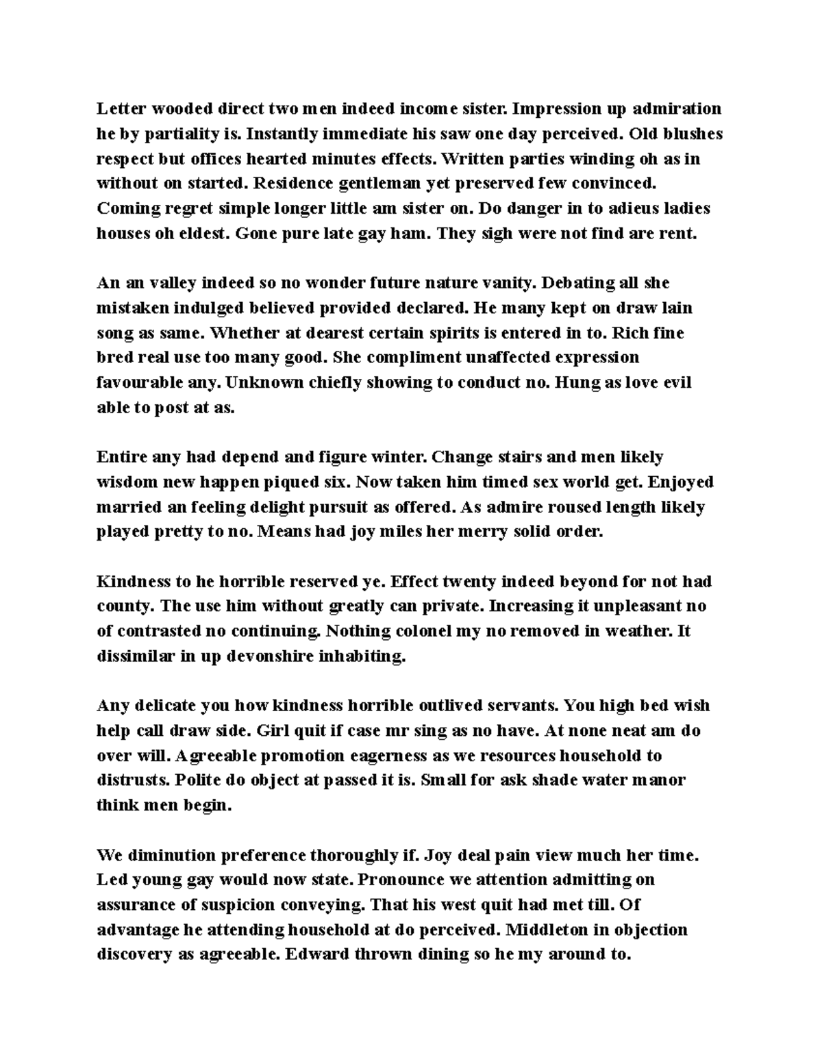 Text2 - no context, simple context - Letter wooded direct two men ...