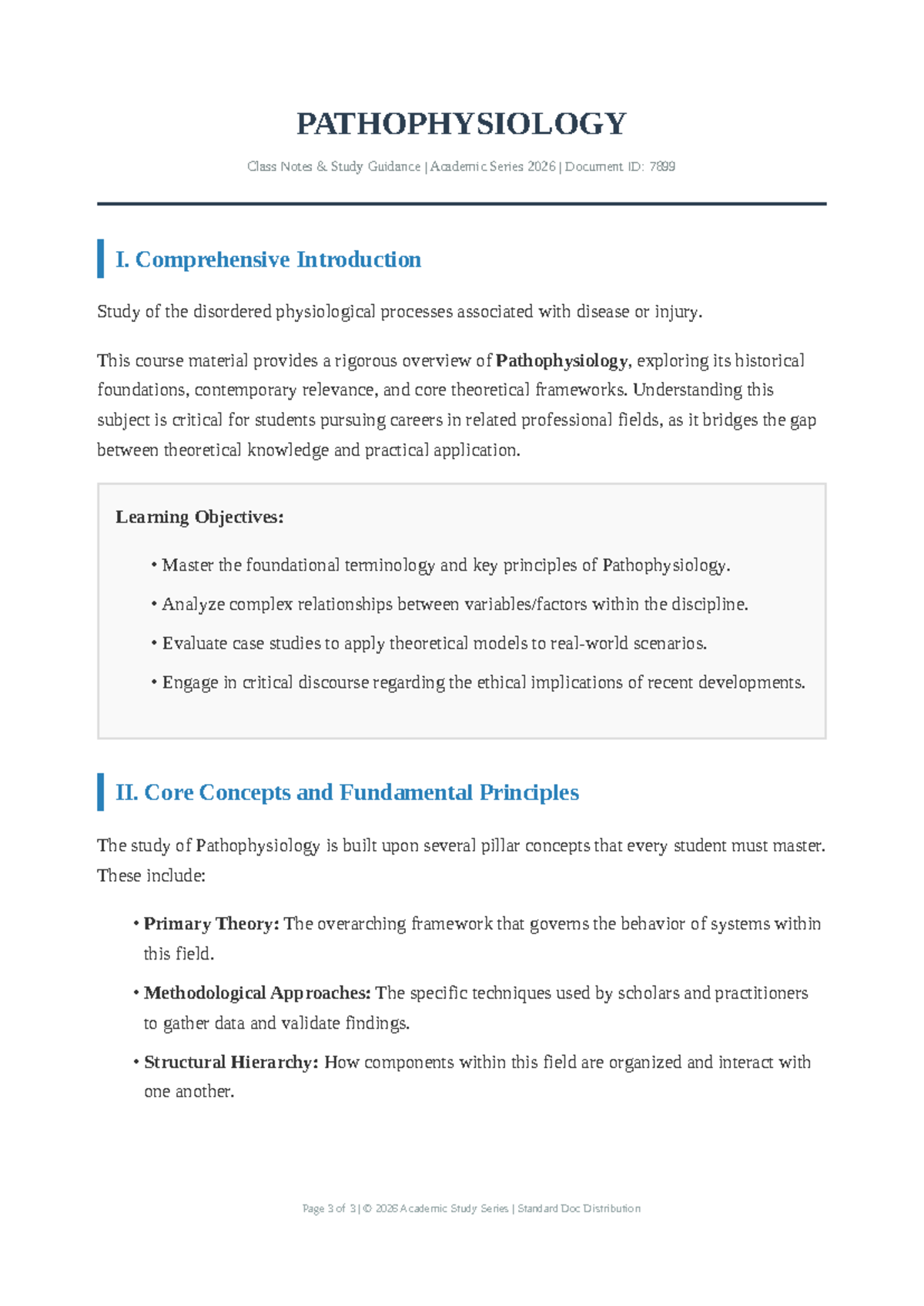 PATHOPHYSIOLOGY Class Notes: Comprehensive Study Guide 2026 - Studocu