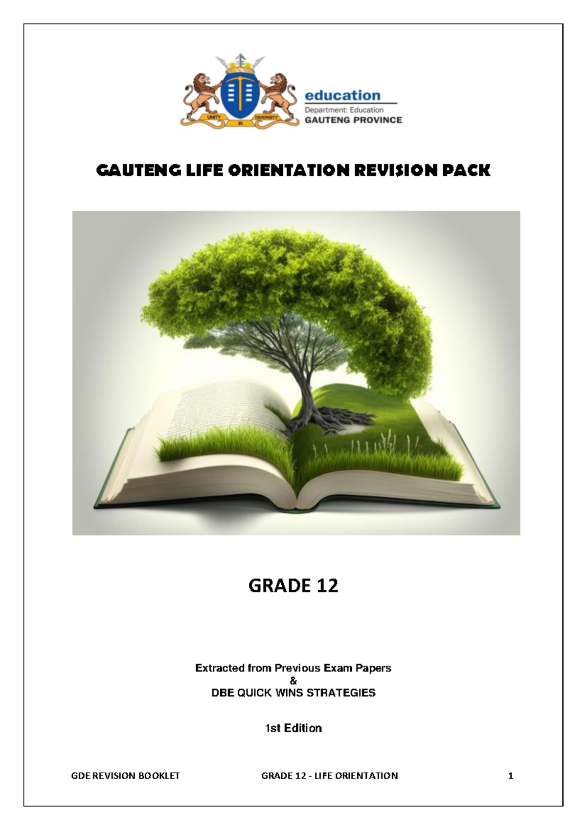 GDE Life Orientation Grade 12 Final Revision Pack - June 2024 - Studocu
