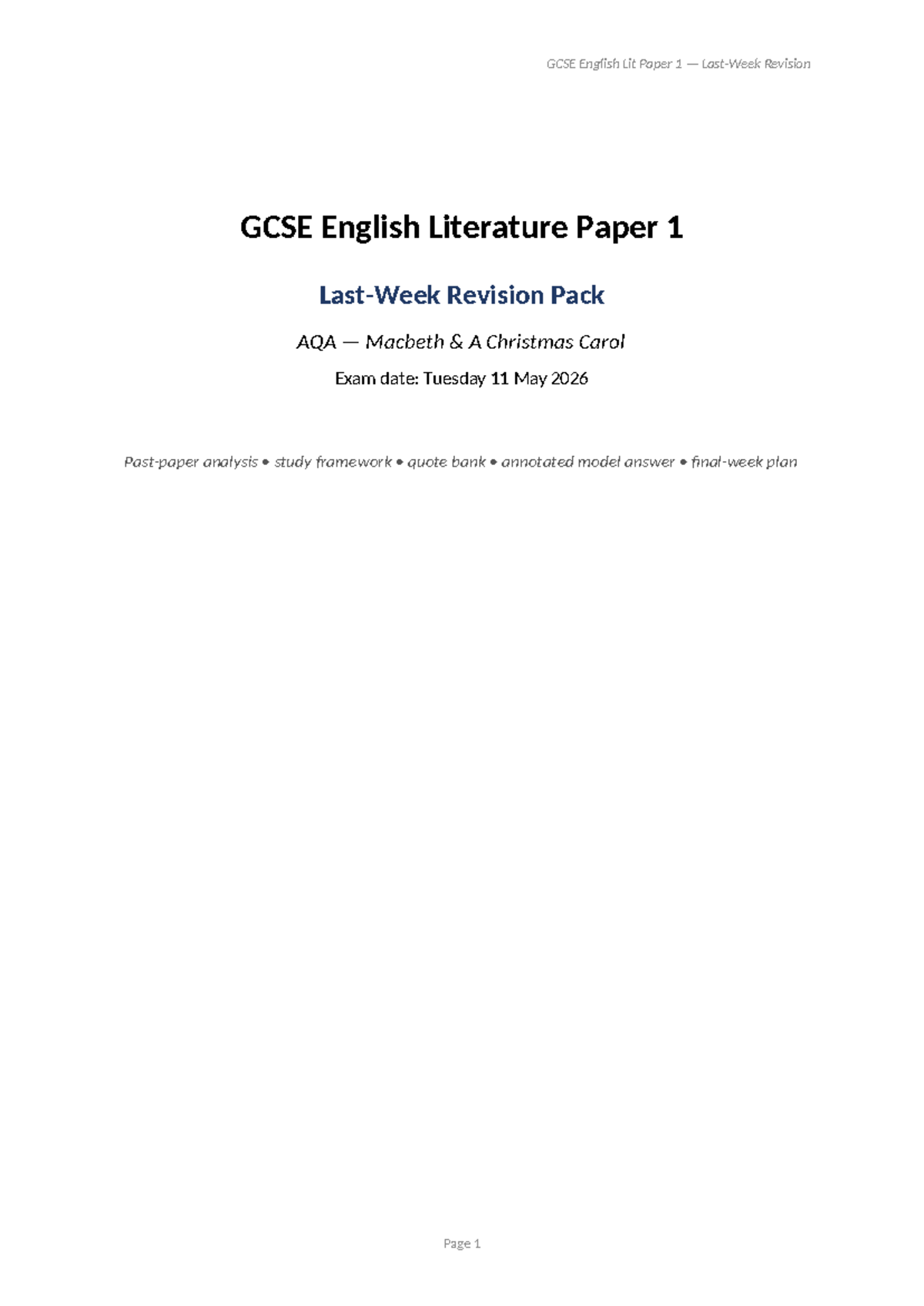 GCSE English Lit Paper 1 Revision: Macbeth & A Christmas Carol Insights ...
