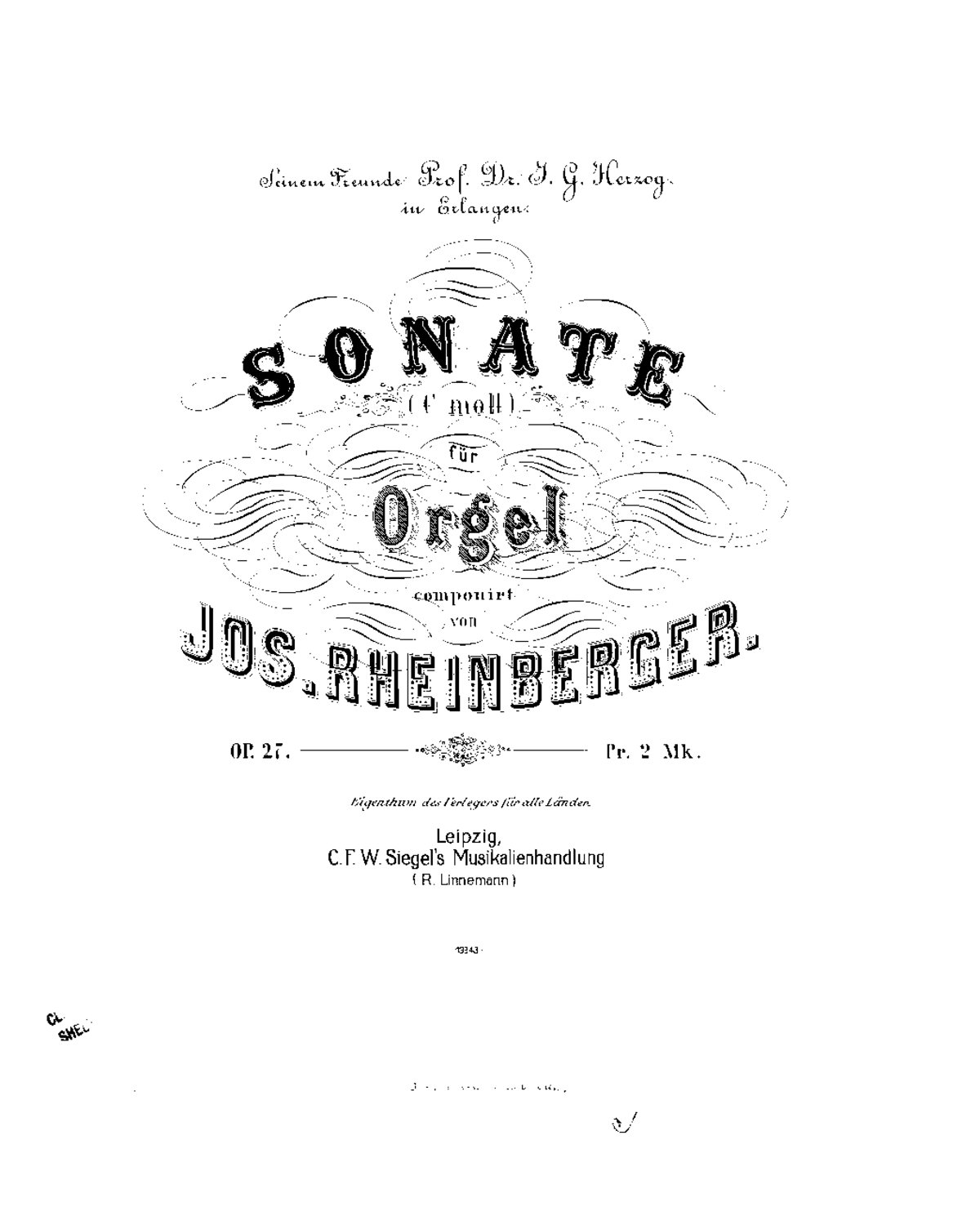 Rheinberger Organ Sonata No. 1, Op. 27 - IMSLP 23276 - Studocu