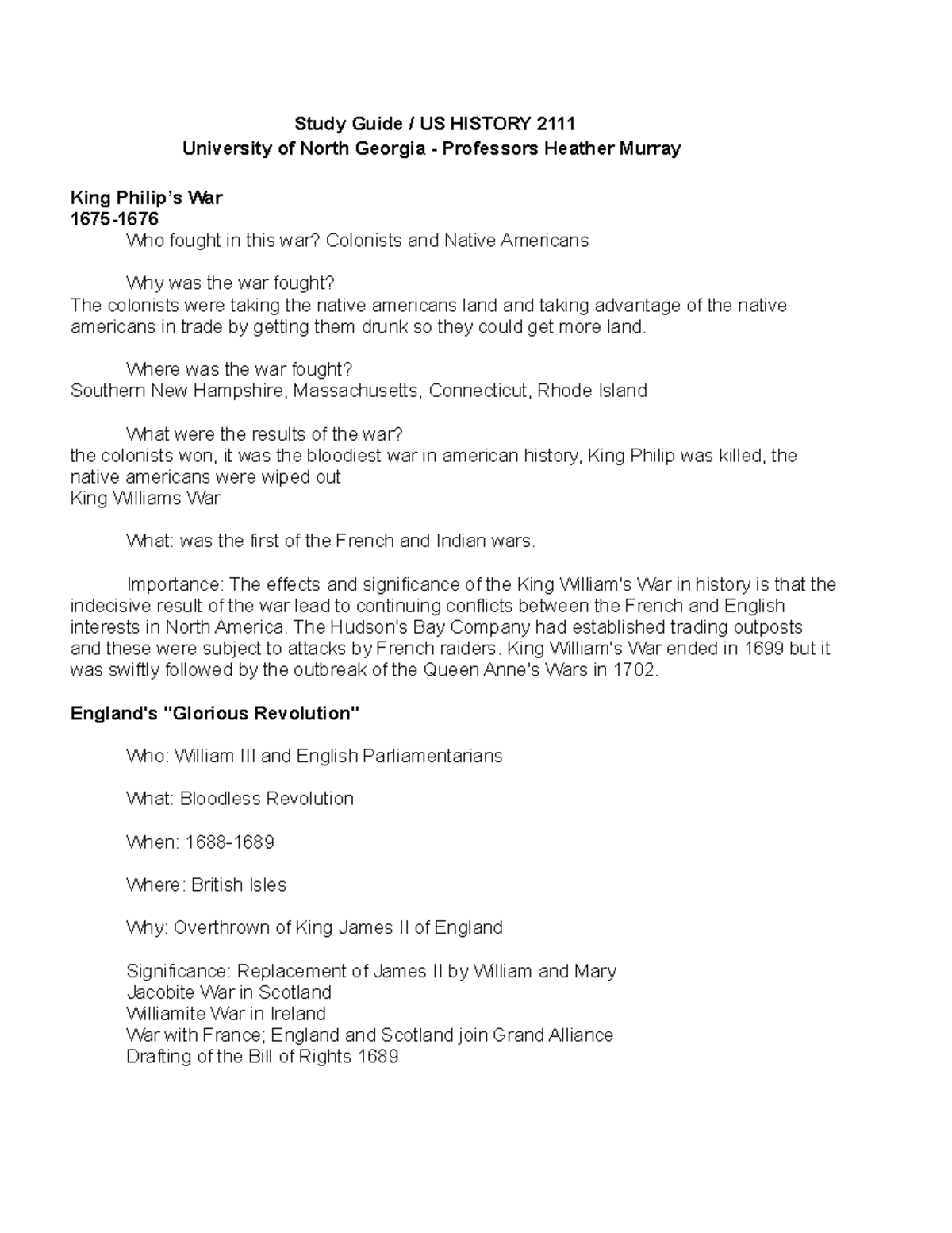 Study Guide for US History 2111: Key Events and Figures - Studocu