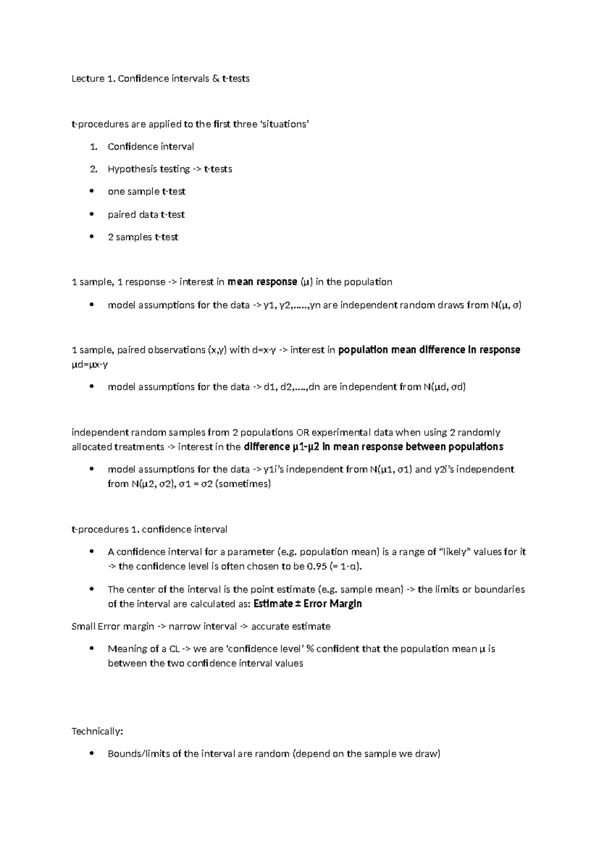 Lecture 1: Confidence Intervals & Hypothesis Testing in Adv Stats ...