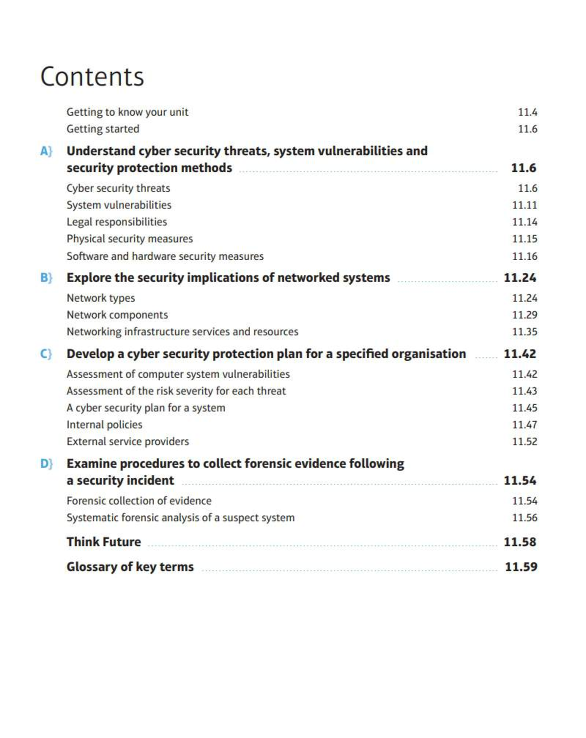 Cyber Security Book Full - Contents Getting to know your unit 11 ...