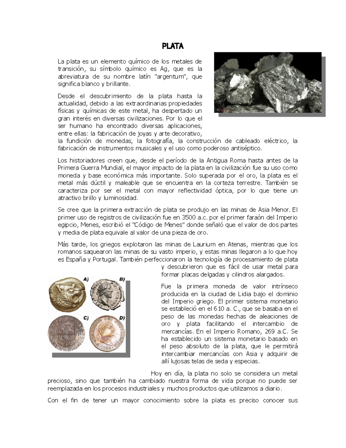 Características y Usos de la Plata (Ag) en la Historia y la Industria ...