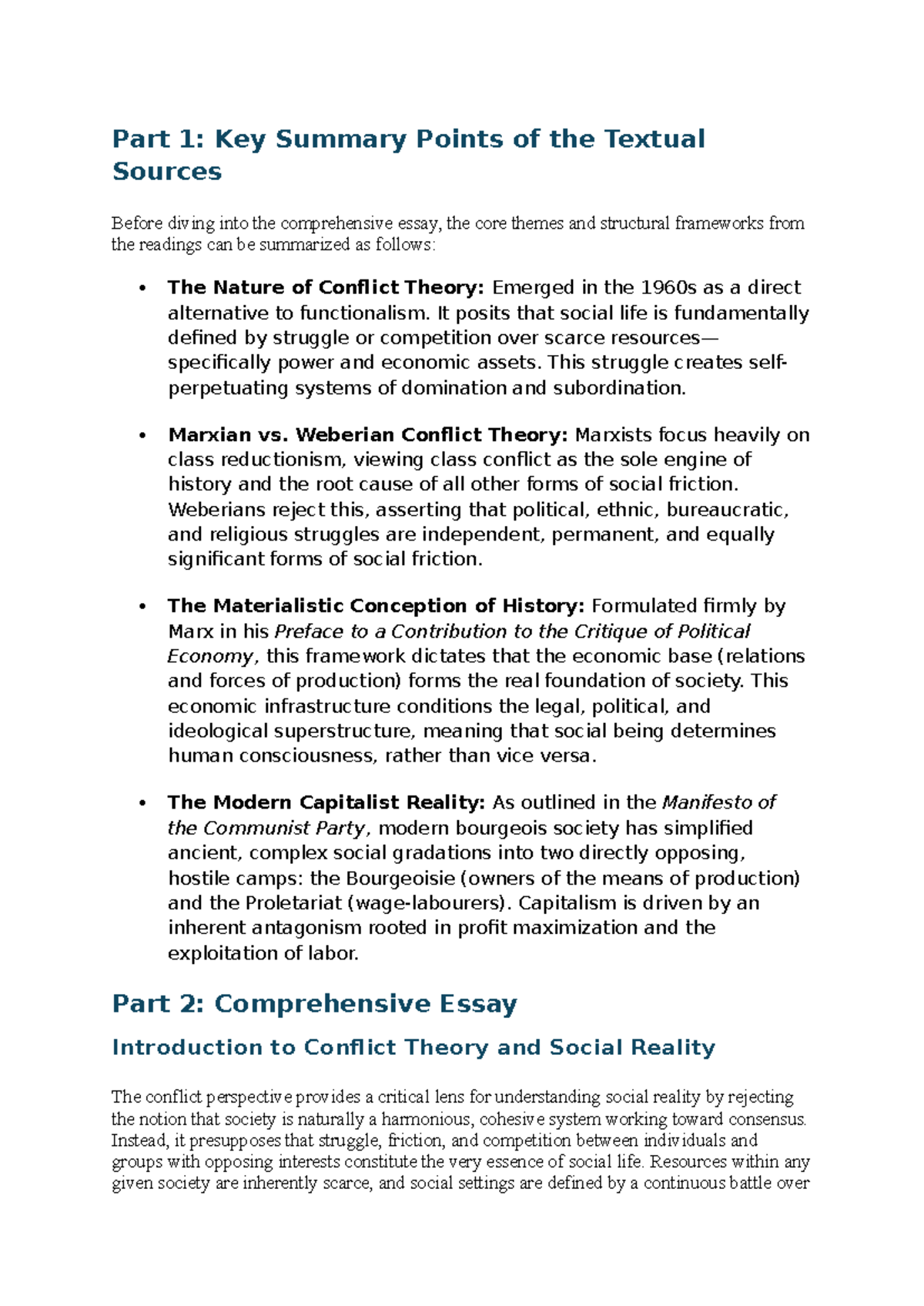 Conflict Theory: Key Themes and Insights (SOCI 101) - Studocu
