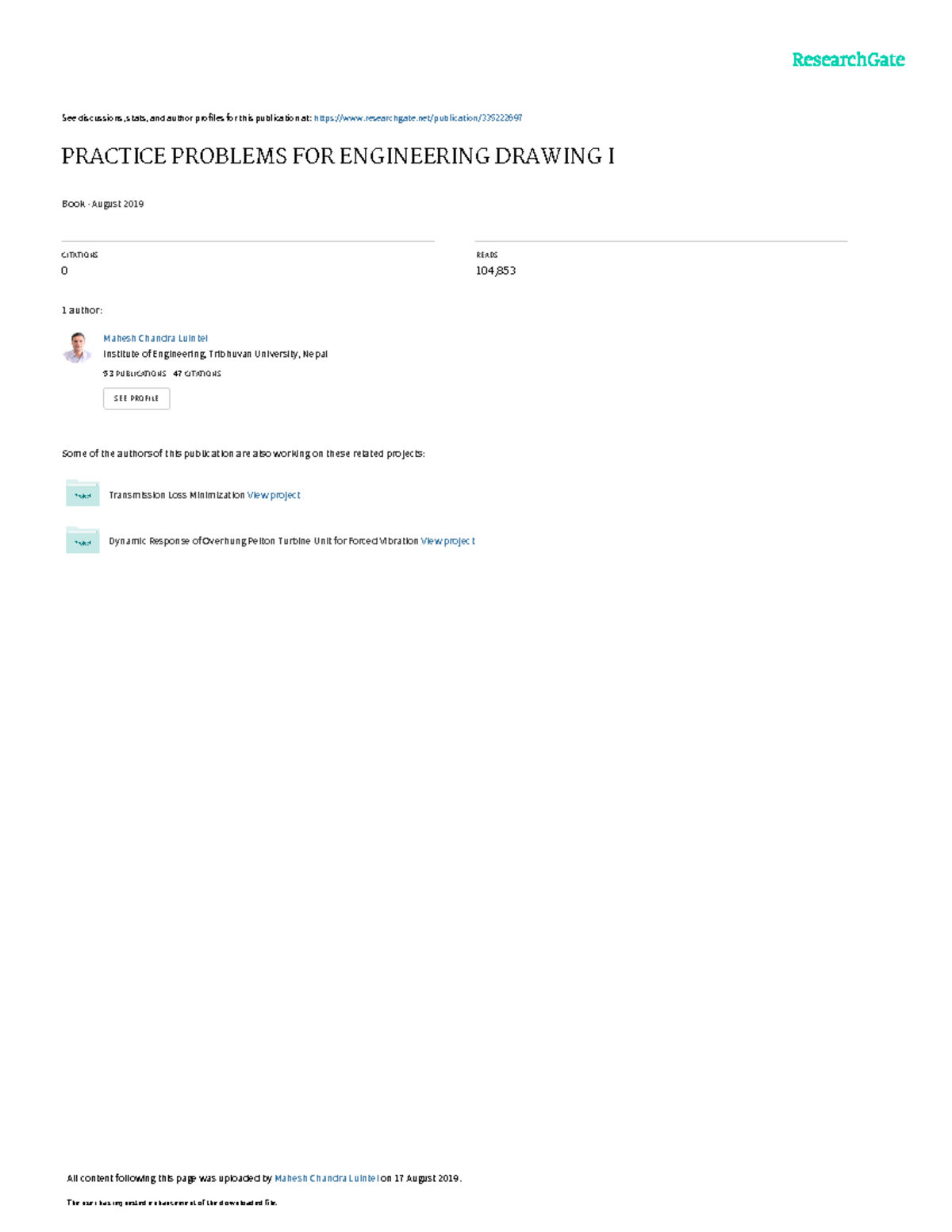 Practice Problems for Engineering Drawing I (ENGR 101) - Studocu