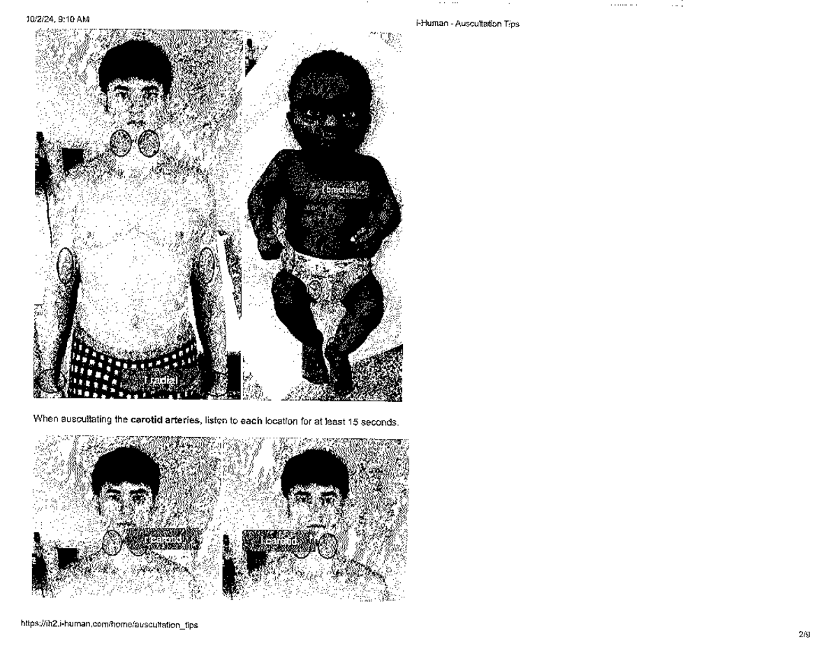 Ihuman - Auscultation Tips for Nursing Assessment Testing - Studocu