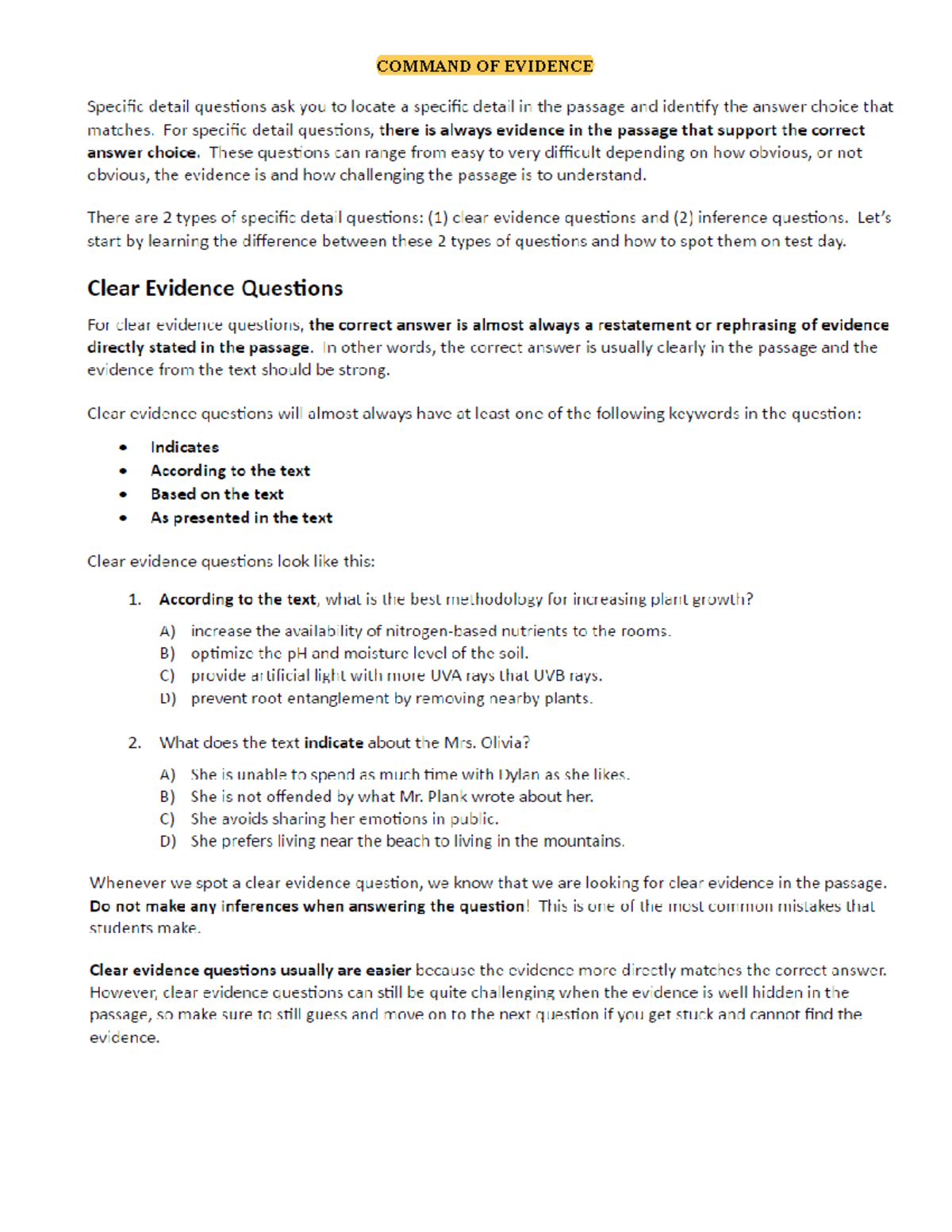 Command of Evidence 4: Analyzing Textual Understanding and ...