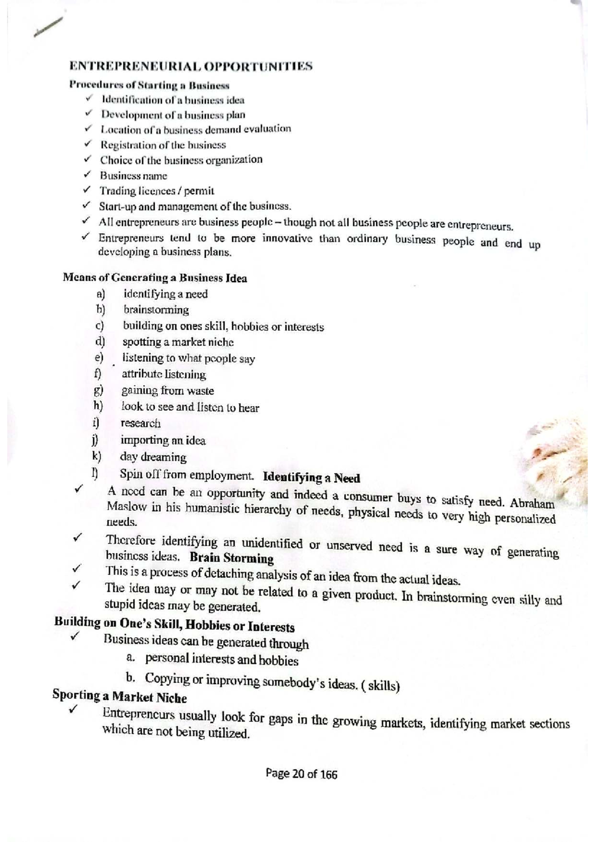 ENT 101: Entrepreneurial Opportunities and Business Start-Up Procedures ...