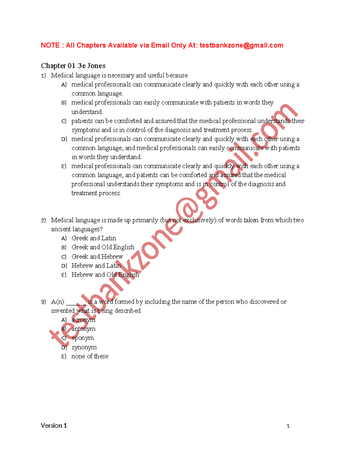Medical Language Acquisition - Test Bank Solutions (3e) - Studocu