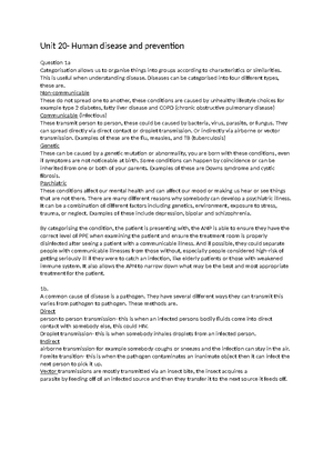 [Solved] a There are several ways that diseases can be categorised this ...