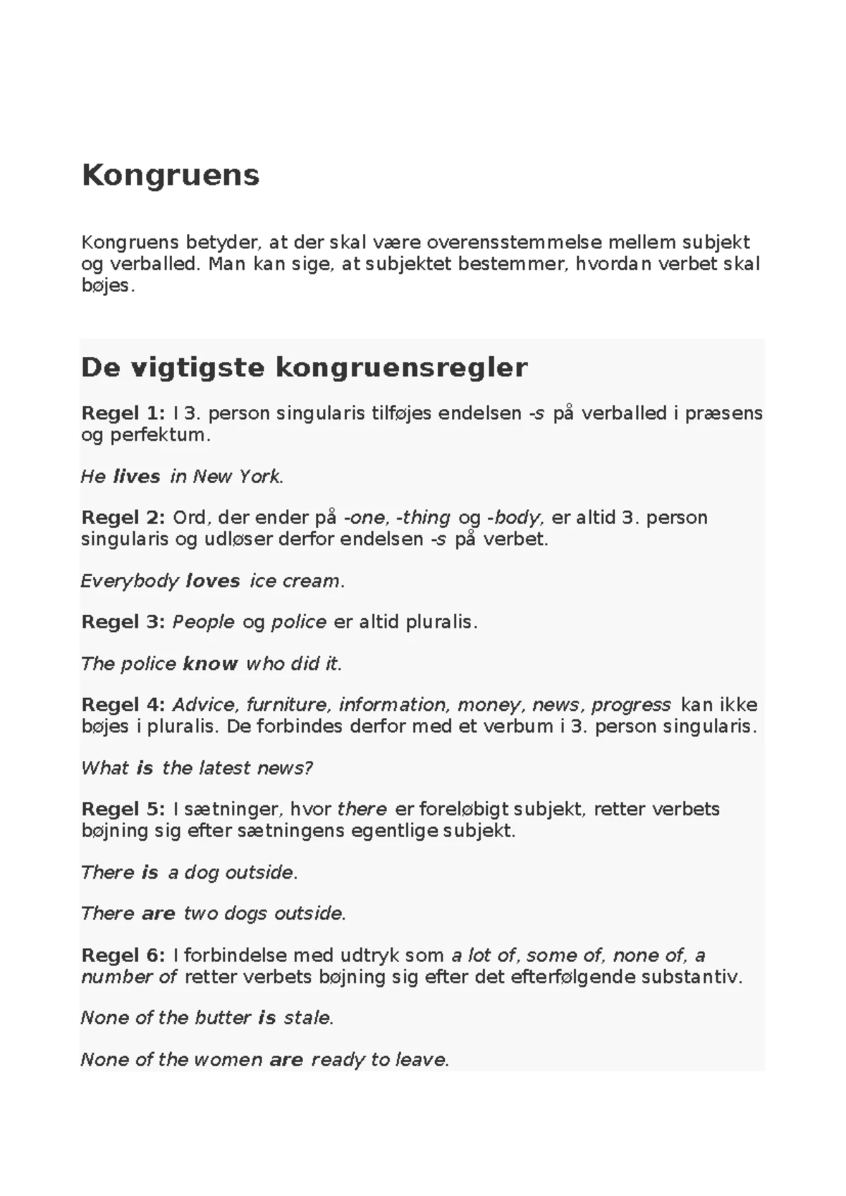 Engelsk Grammatik: En Kort Oversigt og Vigtige Regler (Grammatik-engelsk 1) - Studocu