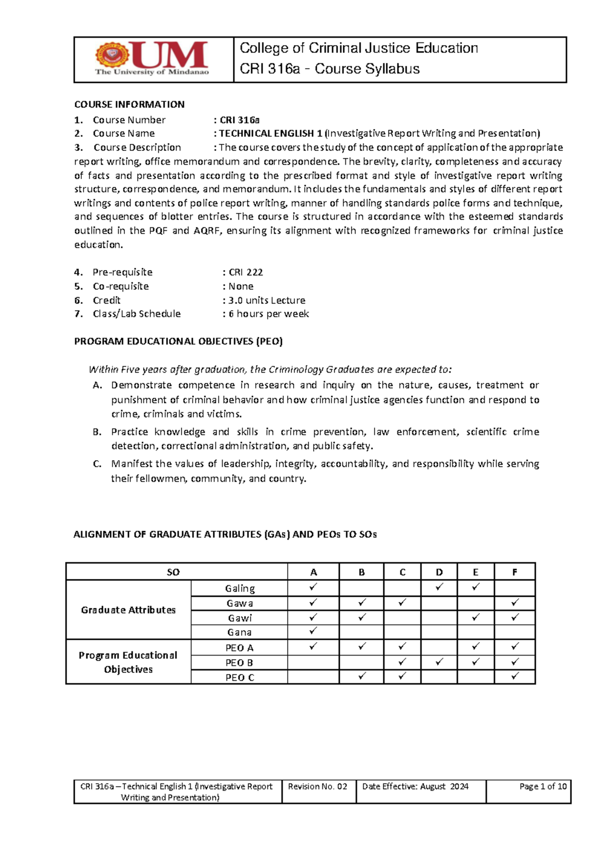 CRI 316a Technical English 1: Investigative Report Writing Guide - Studocu