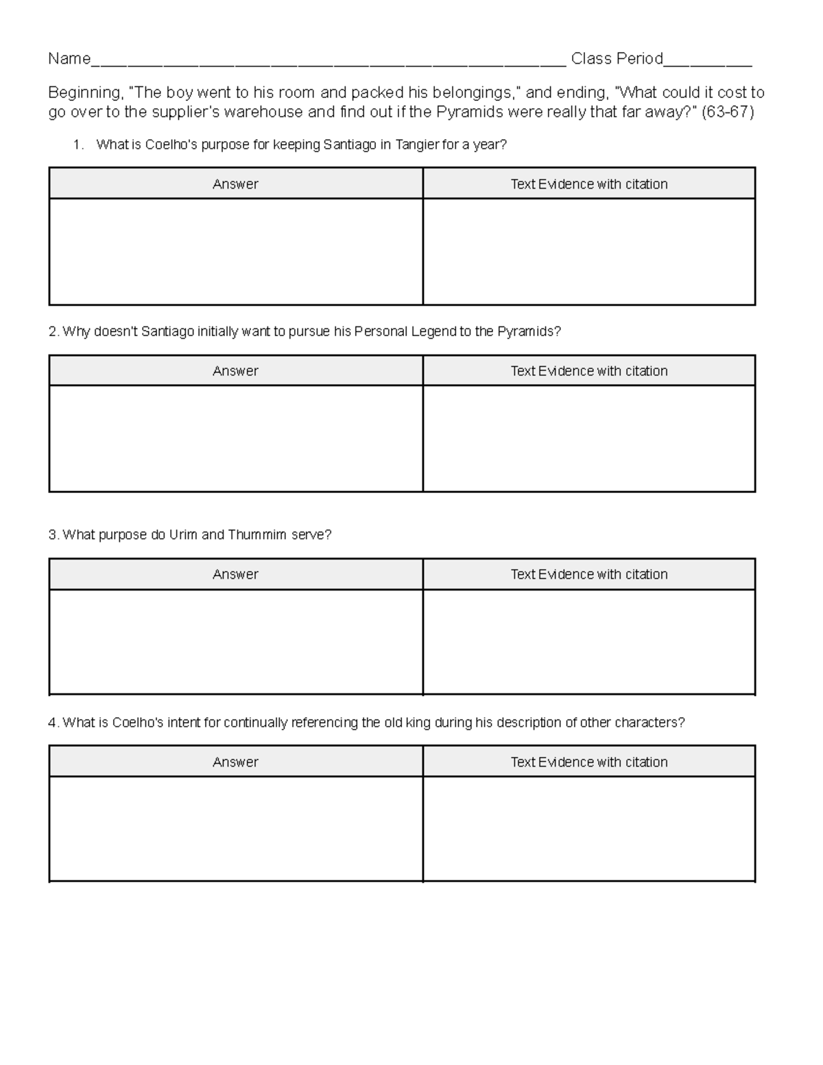 Copy of The Alchemist Discussion Questions #3 - - Studocu