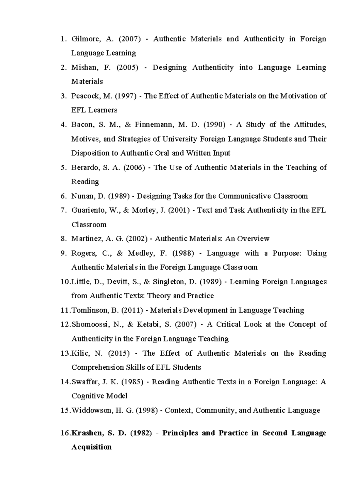 Literature Review on Authentic Materials in Language Learning - Studocu