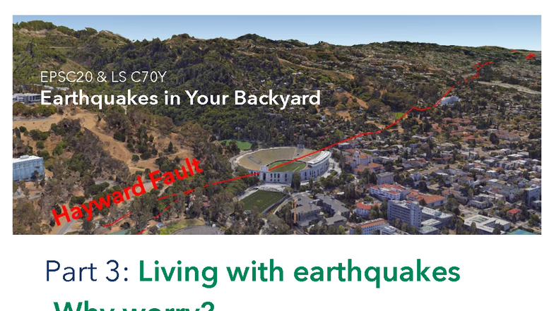 EPSC20 LS C70Y Earthquake Hazard & Risk Forecasting: Part 3 - Studocu