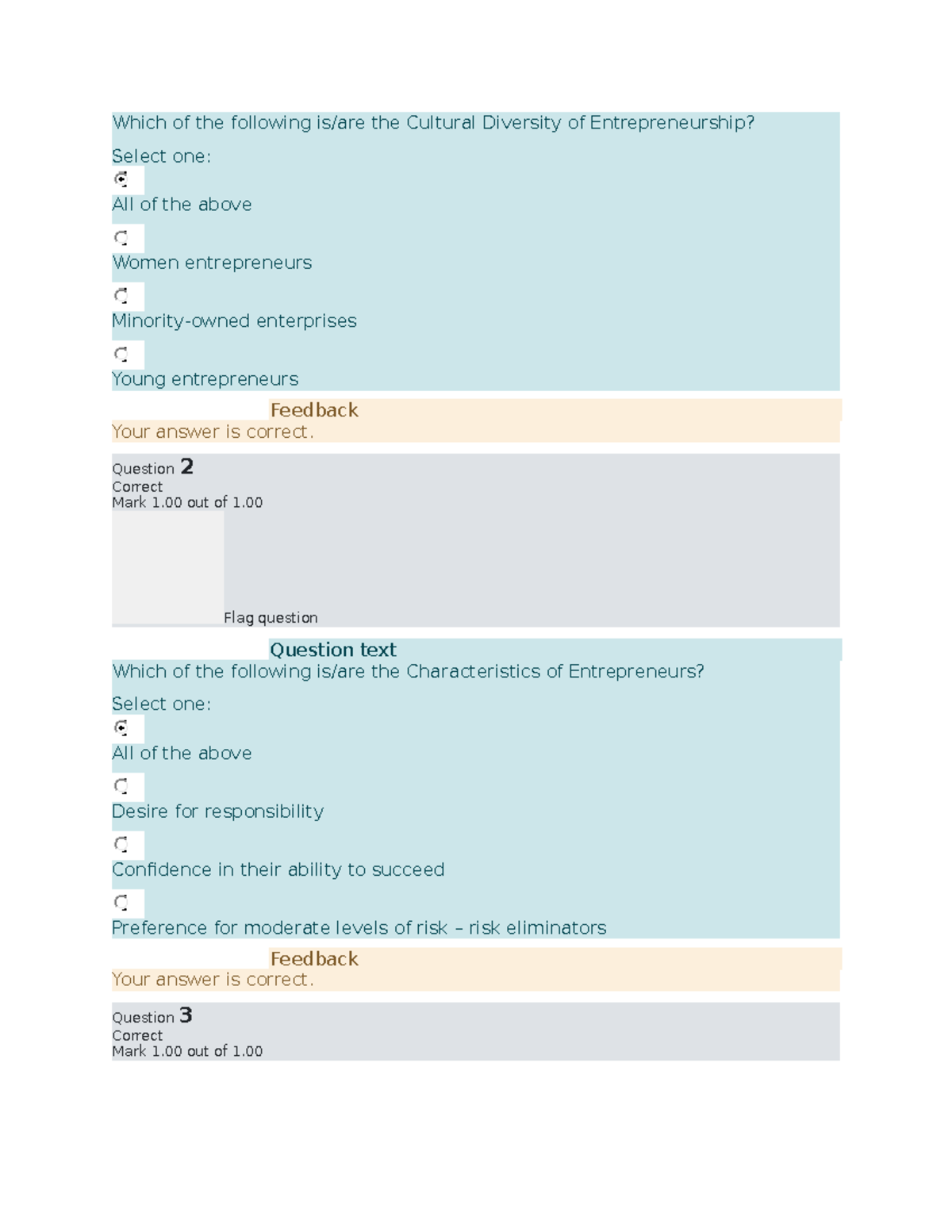Entrepreneurship Quiz 1: Key Concepts and Definitions - Studocu