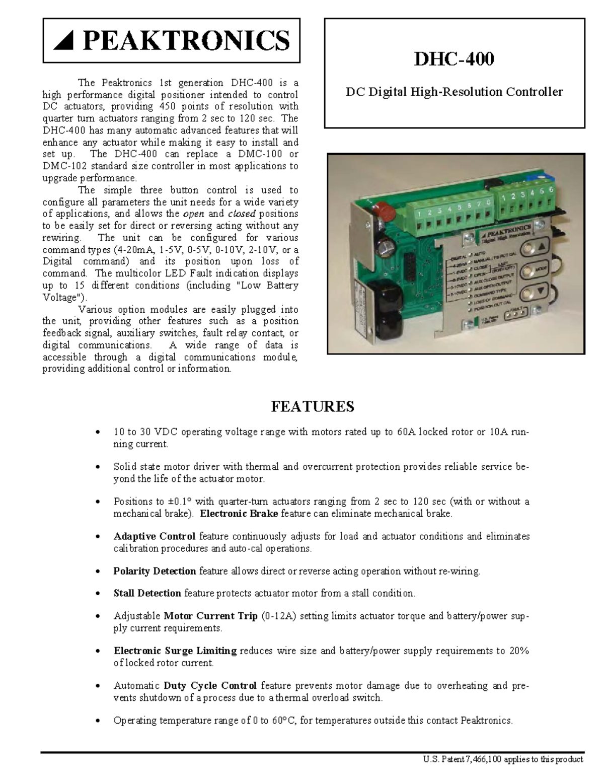 PEAKTRONICS DHC400 Digital Positioner Overview and Features - Studocu
