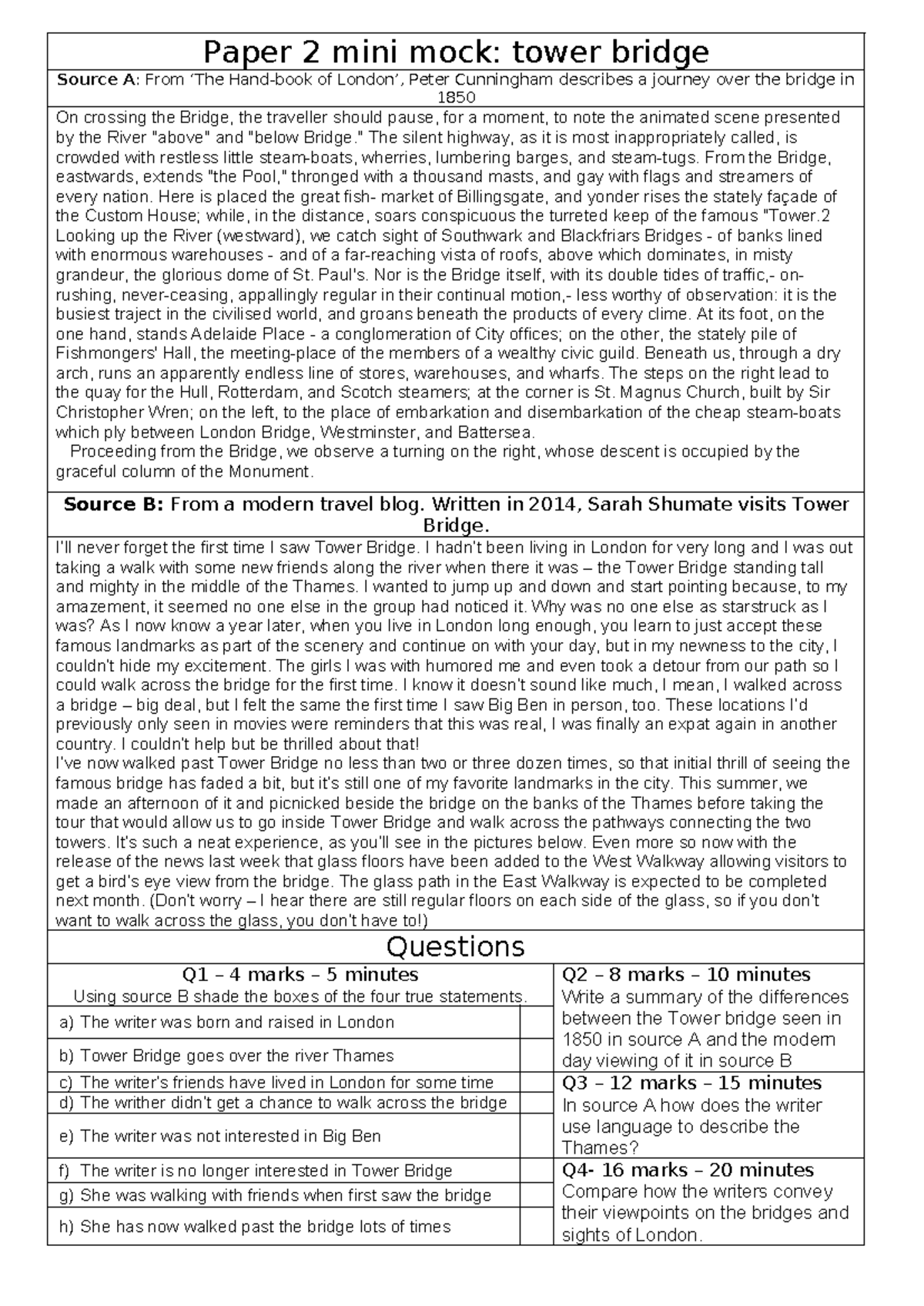 Mini Mock Paper 2: Tower Bridge & Children in Poverty Analysis - hmcg ...