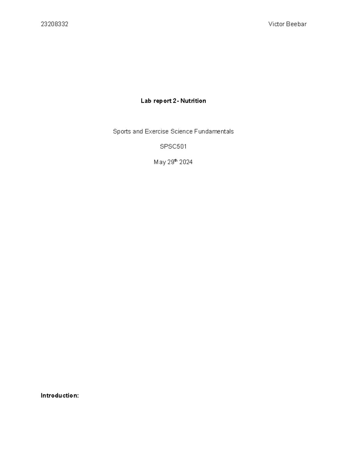 Lab Report 2: Dietary Analysis and Nutrition Insights (SPSC) - Studocu