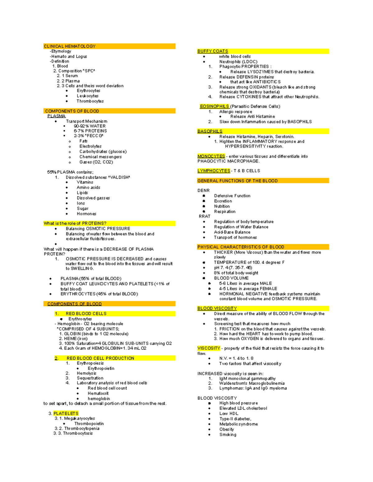 HEMA 1 - transes - CLINICAL HEMATOLOGY -Etymology -Hemato and Logus ...