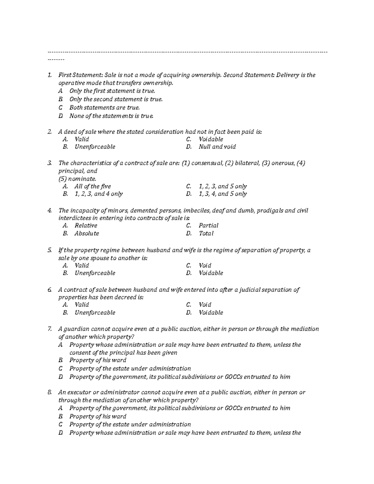 Law-on-Sales-9.13-Quiz: Ownership Transfer & Contract Validity Concepts ...