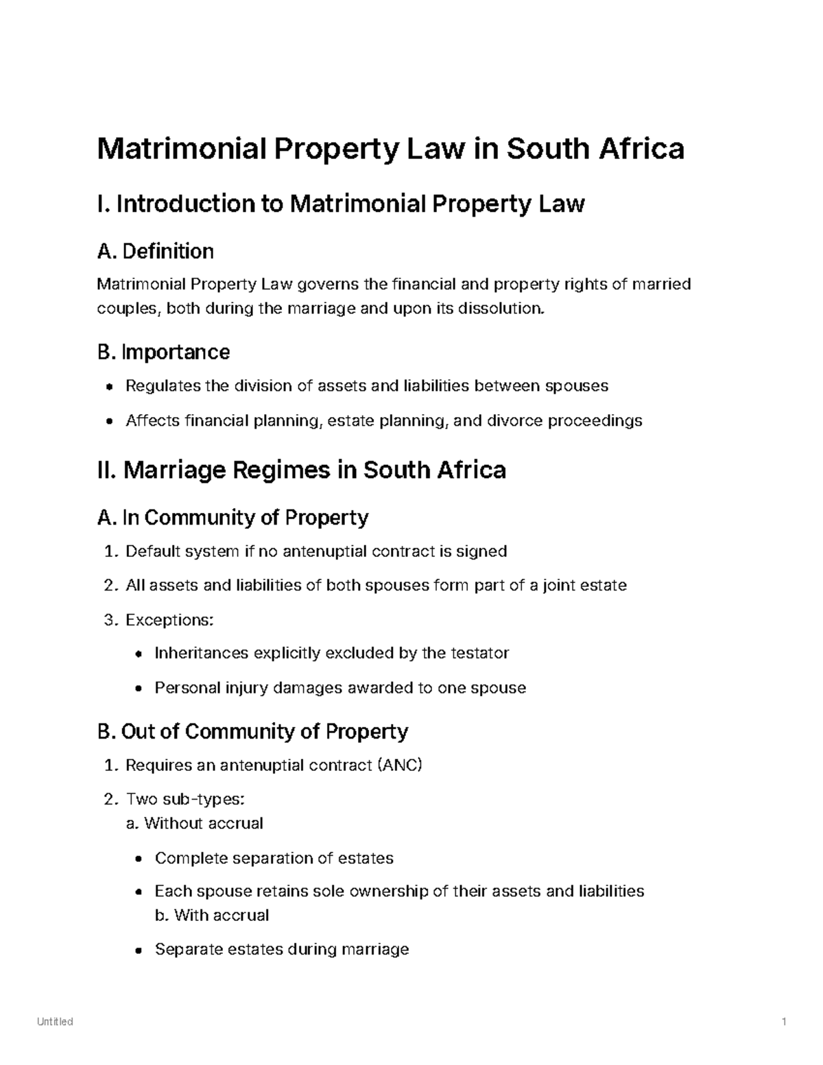 SA Matrimonial Property Law: Key Concepts and Legal Framework Overview ...