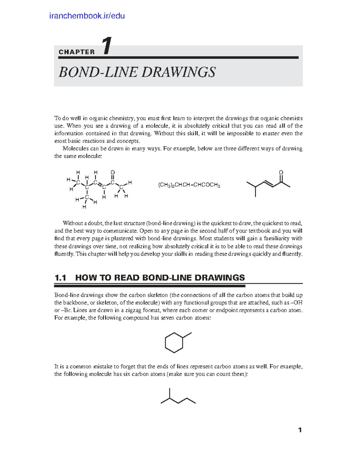 Organic Chemistry: CH 1 Understanding Bond-Line Drawings and Structures ...