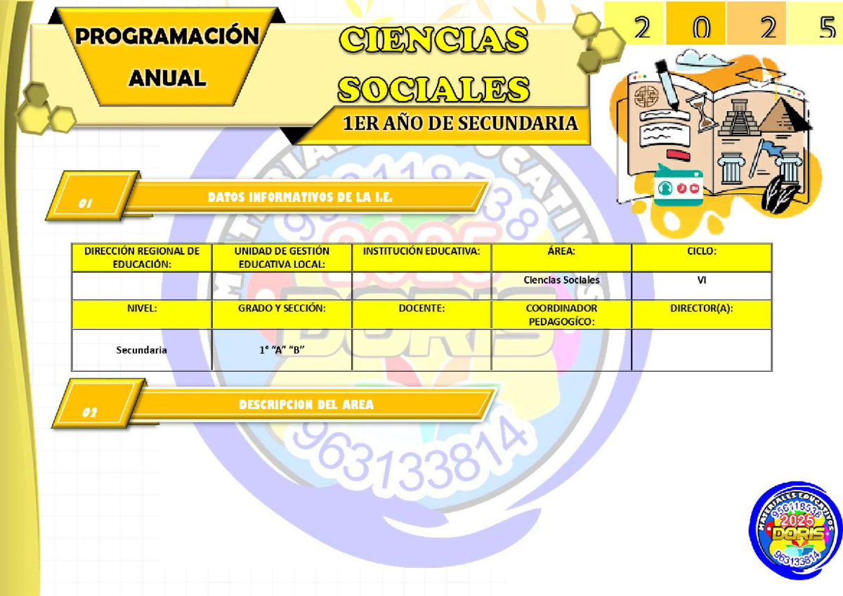 Programación Anual 1º CCSS Secundaria 2025 - Ciencias Sociales - Studocu
