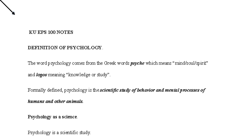 EPS 100 Notes: Understanding the Definition and Goals of Psychology ...