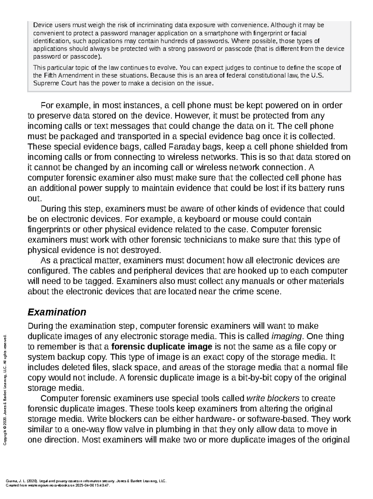 Legal and Privacy Issues in Info Security - (Chapter 15: Computer ...