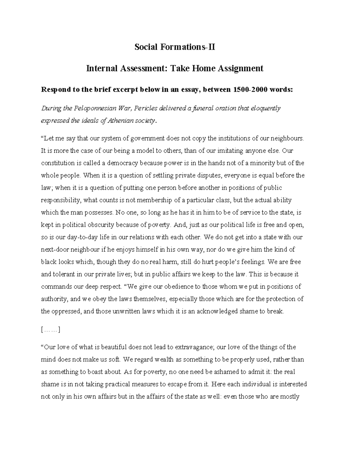 Social Formations Internal Assessment 1 - Social Formations-II Internal ...