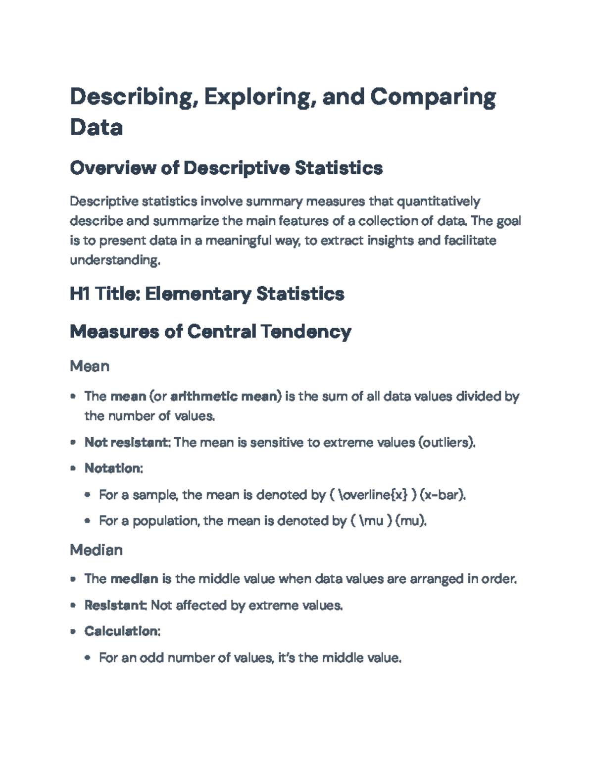 Descriptive Statistics Overview: Measures, Interpretation, and ...