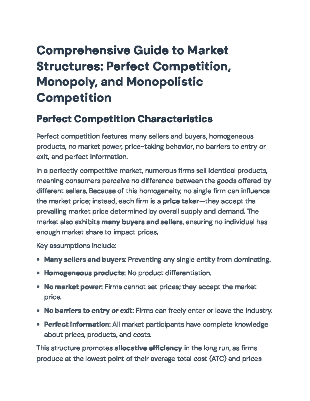 Comprehensive Guide to Market Structures: Monopoly & Perfect ...