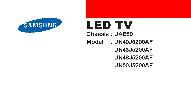 Samsung un40,43,48,50j5200af chassis uae50 sm - LED TV SERVICE Manual ...