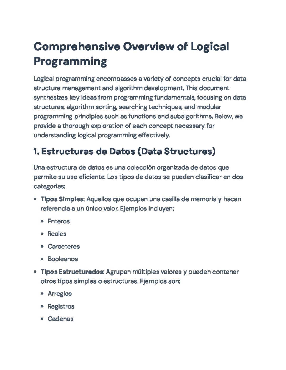 Comprehensive Overview of Logical Programming Concepts and Techniques ...