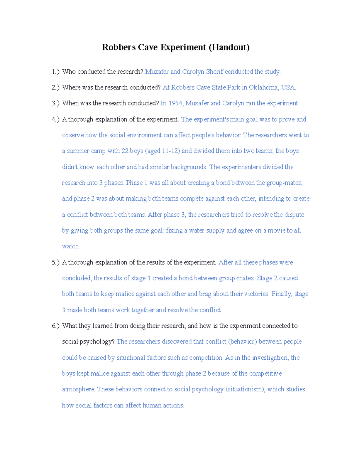 Robbers Cave Experiment (1954): Social Psychology Insights and Findings ...