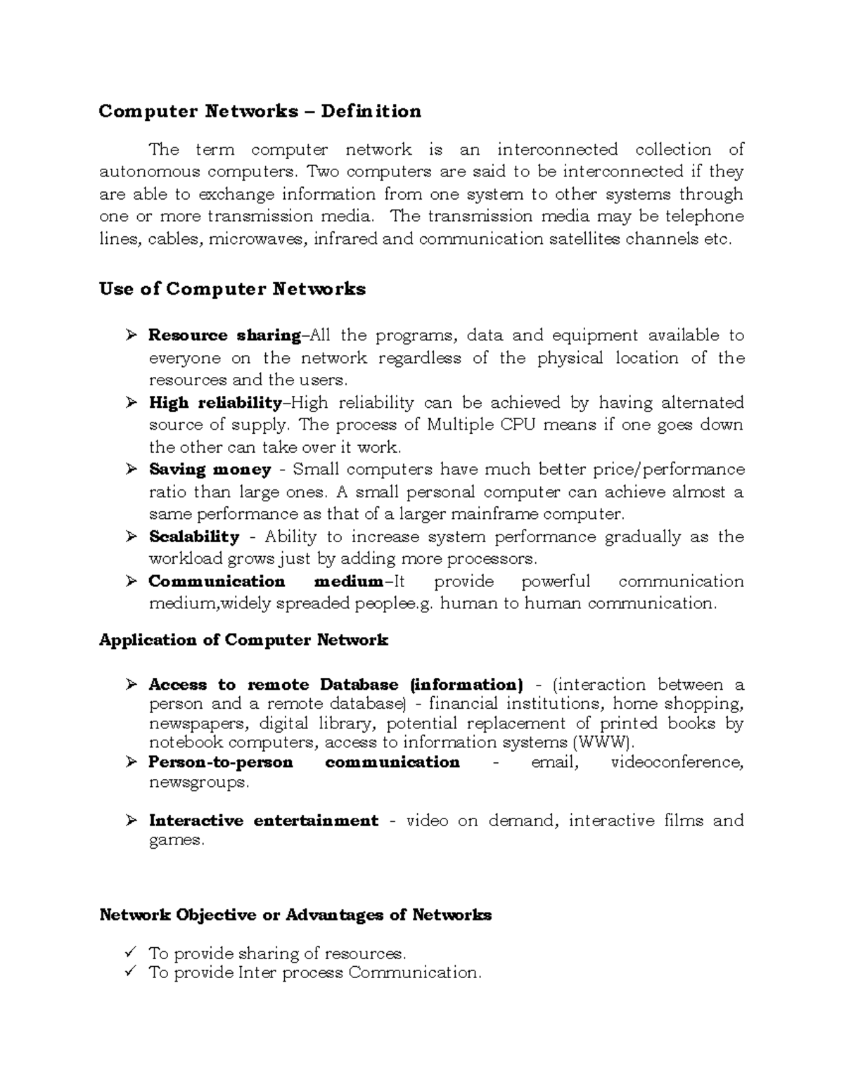 Computer Networks: Definition, Applications, and Topologies Overview - Studocu