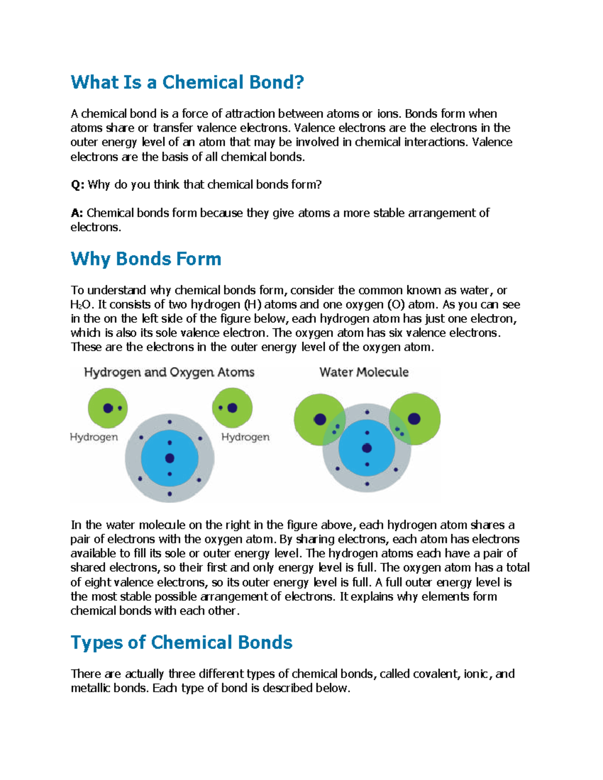 Chemical Bond Notes: Understanding Attraction Between Atoms - Studocu