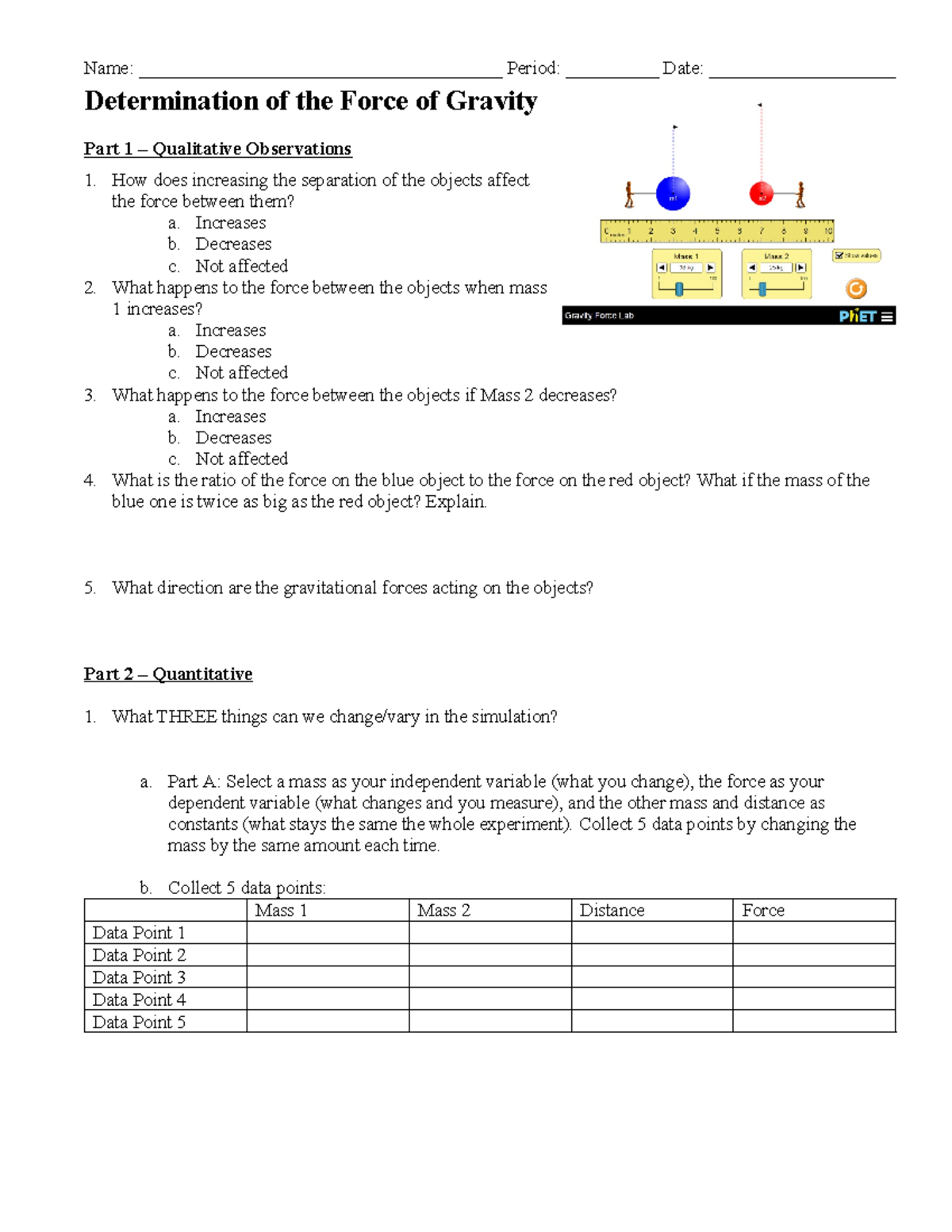 1-17 Gravitation Online Lab - Name ...