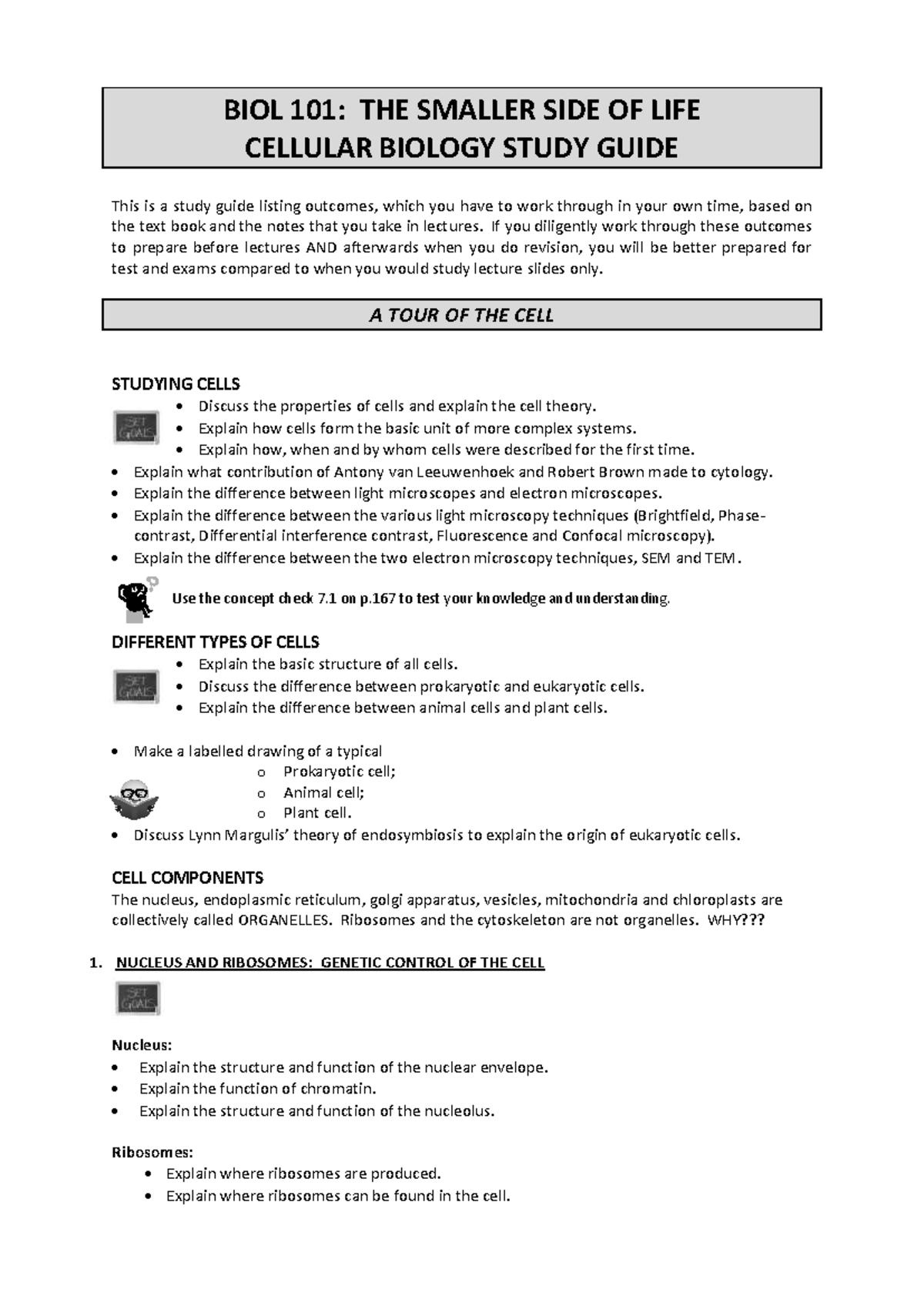 BIOL 101: Cellular Biology Study Guide for 2023 Exams - Studocu
