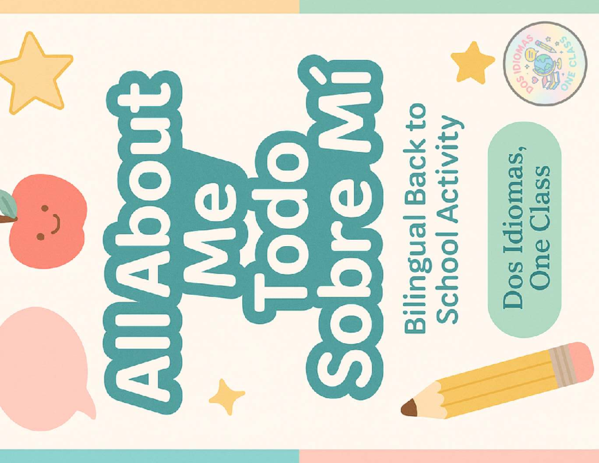 All About Me Freebie Spanish English Worksheet First Weekof School-1 ...