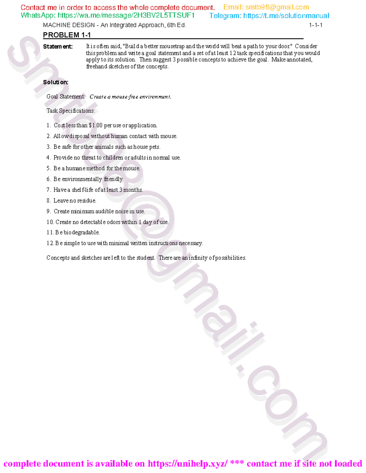 Machine Design Solutions Manual for Norton, 6th Ed. - Focused Problems ...