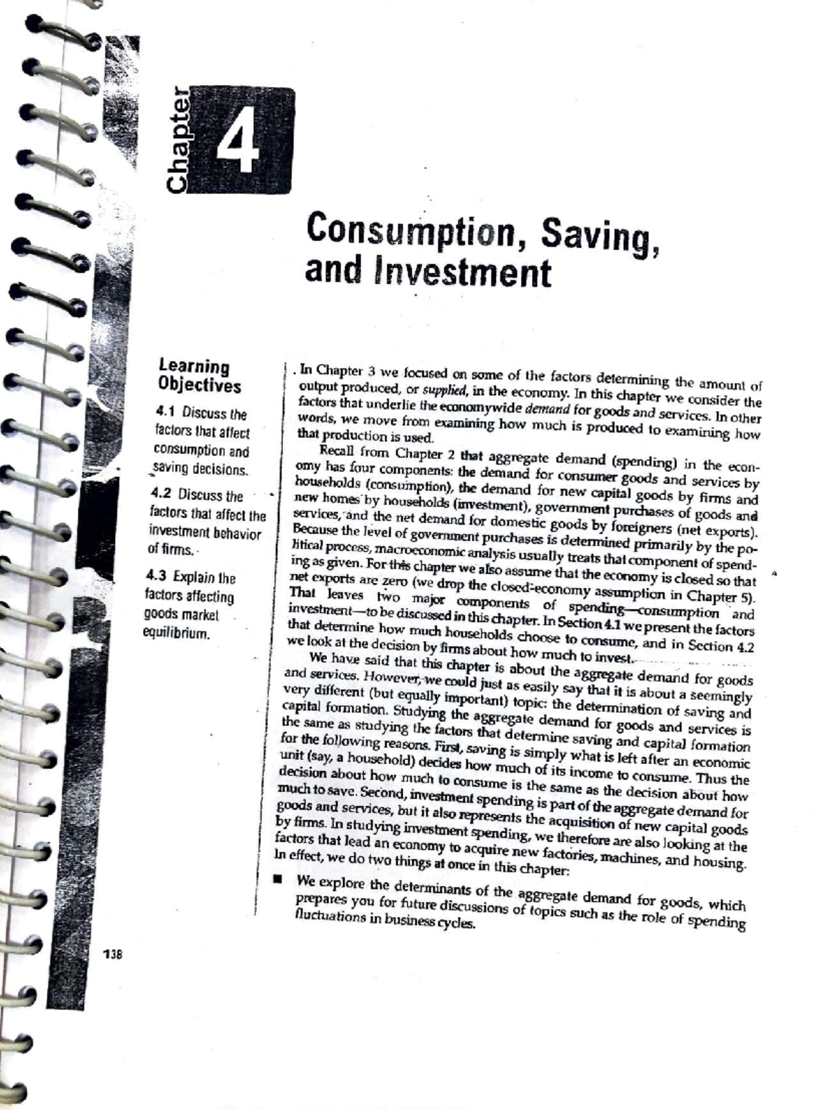 Consumption, Saving, and Investment: Chapter 3 Overview - Studocu