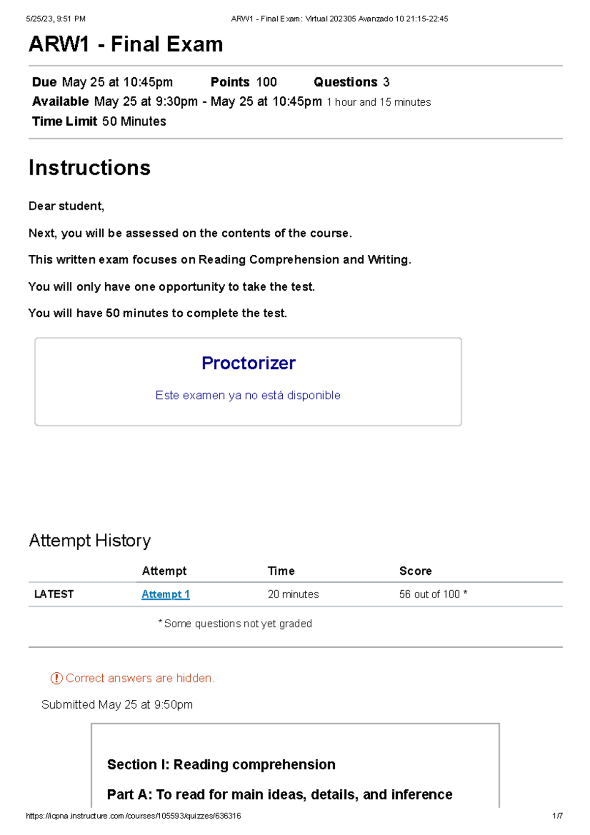 ARW1 Final Exam: Virtual 202305 - Animal Testing & Writing Skills - Studocu