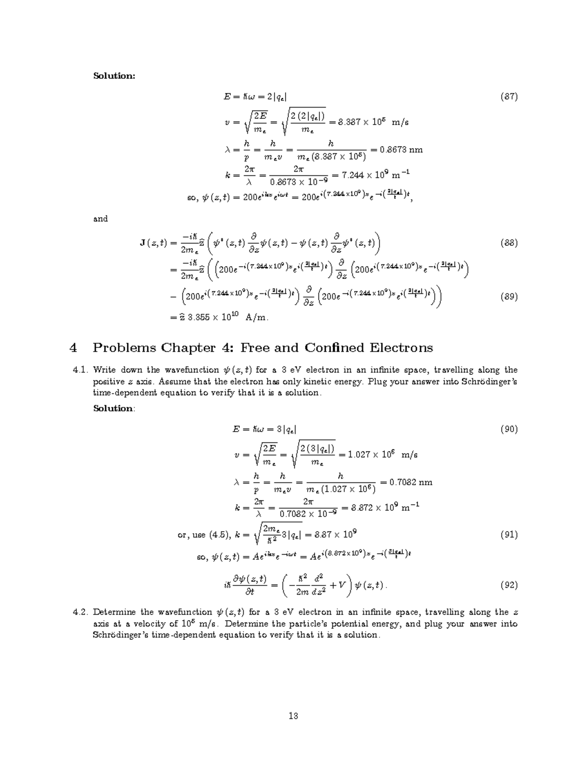 Chapter 4 problems and solutions - free and confined electrons ...